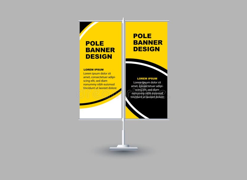 Pole Street Banner Template Design Black and Yellow Advertisement Stock ...