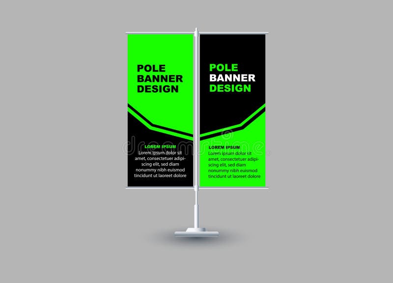 Pole Street Banner Template Black and Green Design Advertisement Stock Vector - Illustration of ...