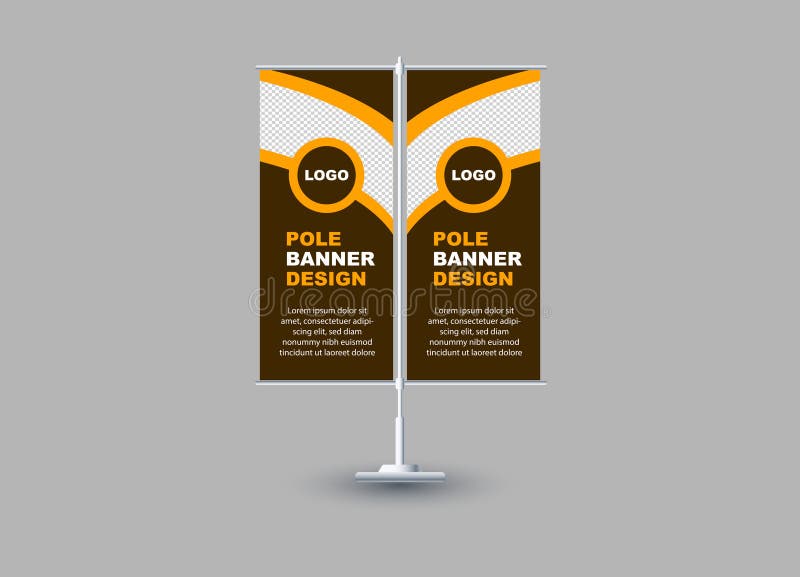 Pole Street Banner Template Orange Design Advertisement Stock Vector - Illustration of editable ...