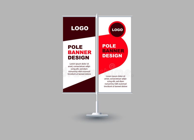 Pole Street Banner Design Template Maroon Advertisement Stock Vector - Illustration of poster ...