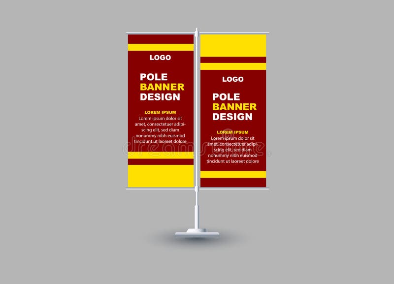 Pole Street Banner Design Template Red and Yellow Advertisement Stock ...