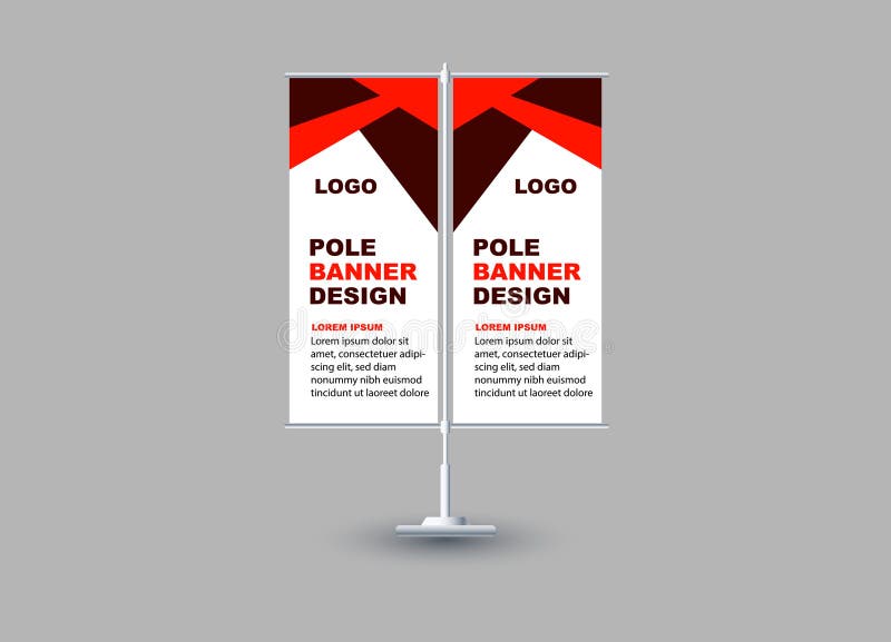 Pole Street Banner Design Template Maroon and Pink Advertisement Stock ...