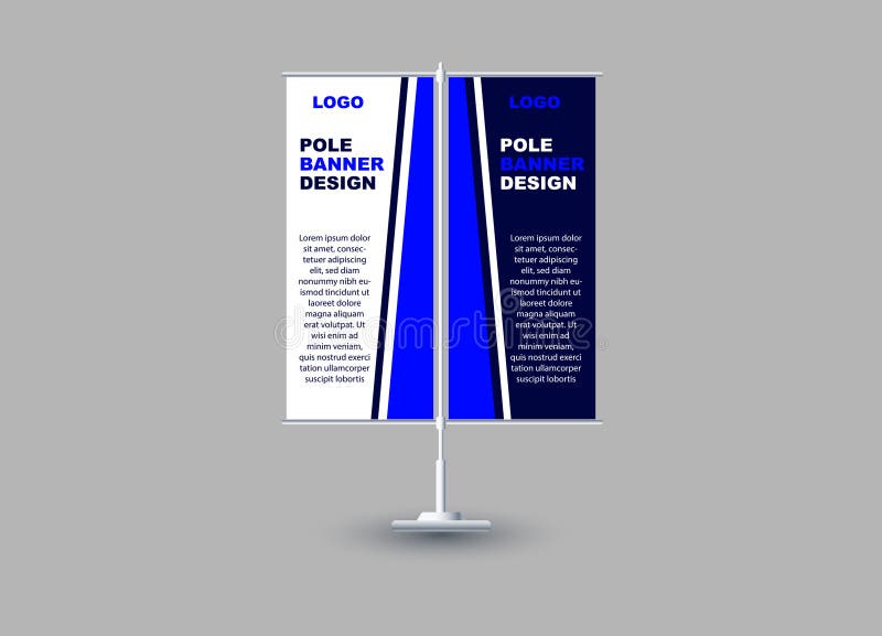 Pole Street Banner Design Template Blue Advertisement Stock Vector - Illustration of stand ...