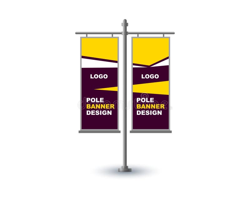 Pole Street Banner Design Template Purple and Yellow Color ...