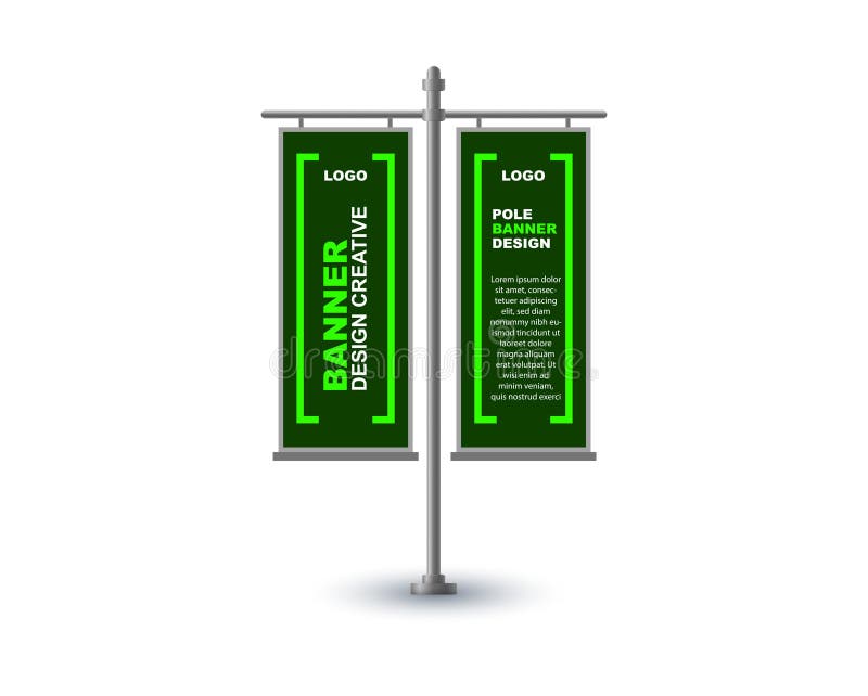 Pole Street Banner Template Design Green Advertisement Stock Vector ...