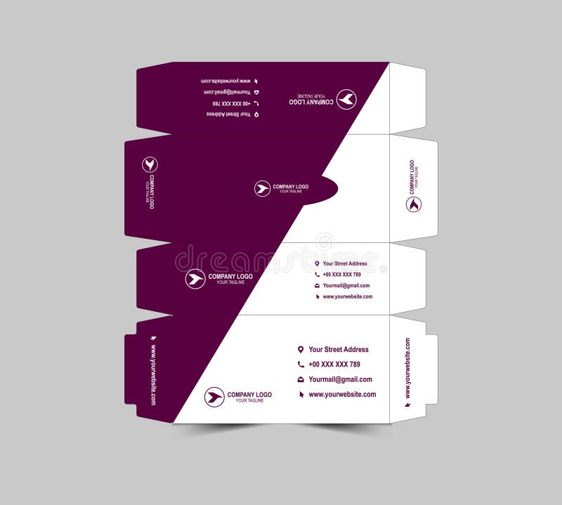 Tissue Box Design Template Packaging Purple Paper Towel Stock Vector ...