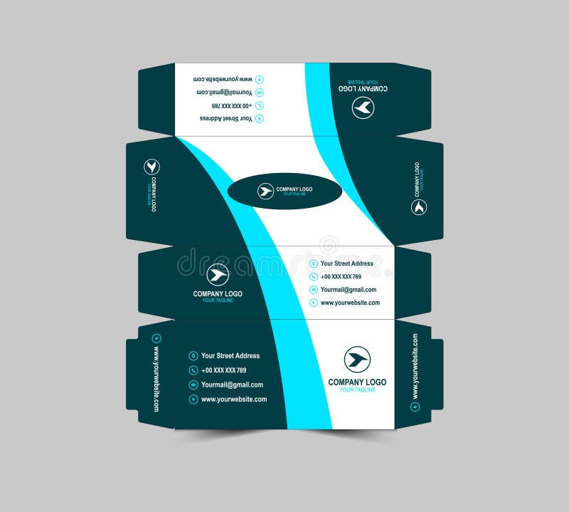 Tissue Box Design Template Cyan Paper Towel Packaging Stock Vector ...