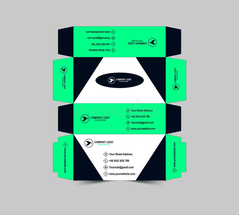 Tissue Box Design Template Green Cyan Paper Towel Packaging Stock ...