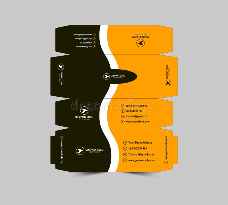 Tissue Box Design Template Brown and Orange Paper Towel Packaging Stock ...