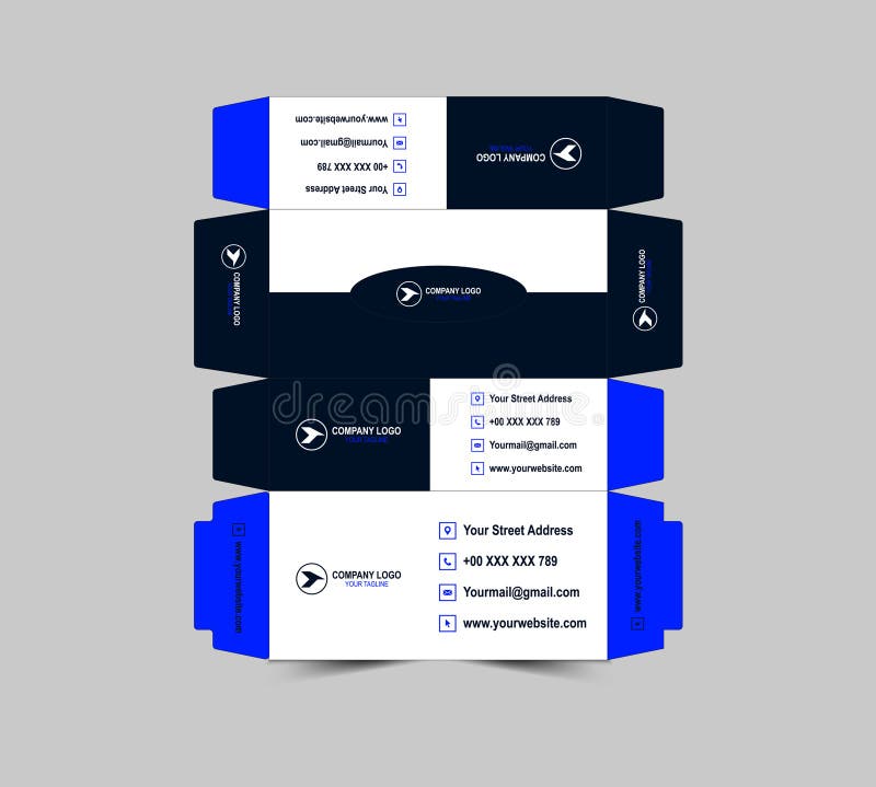 Tissue Box Template Design Blue Paper Towel Packaging Stock Vector ...