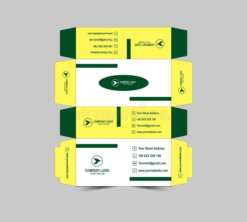 Tissue Box Template Design Yellow and Green Paper Towel Packaging Stock ...