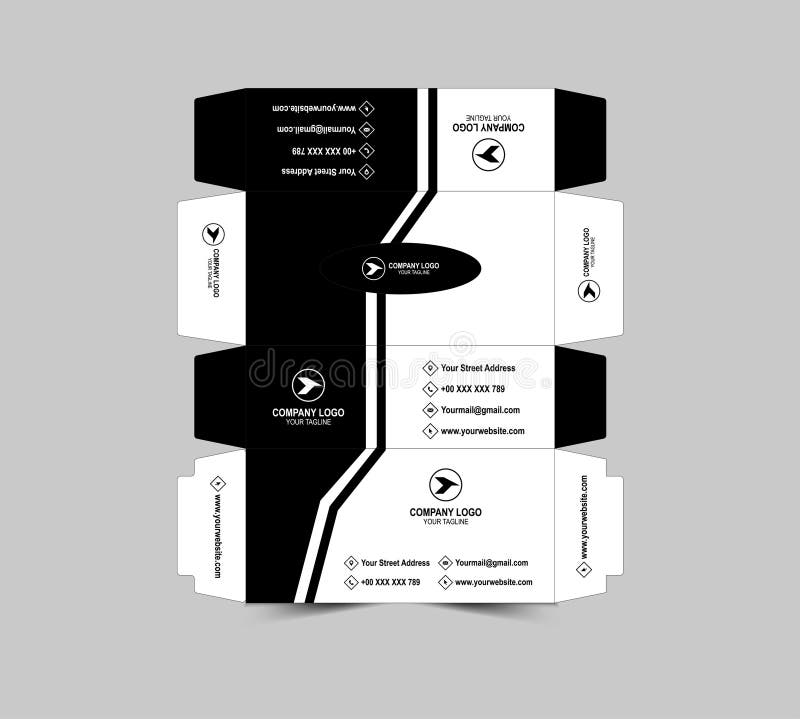 Tissue Box Template Design Black Paper Towel Packaging Stock Vector ...