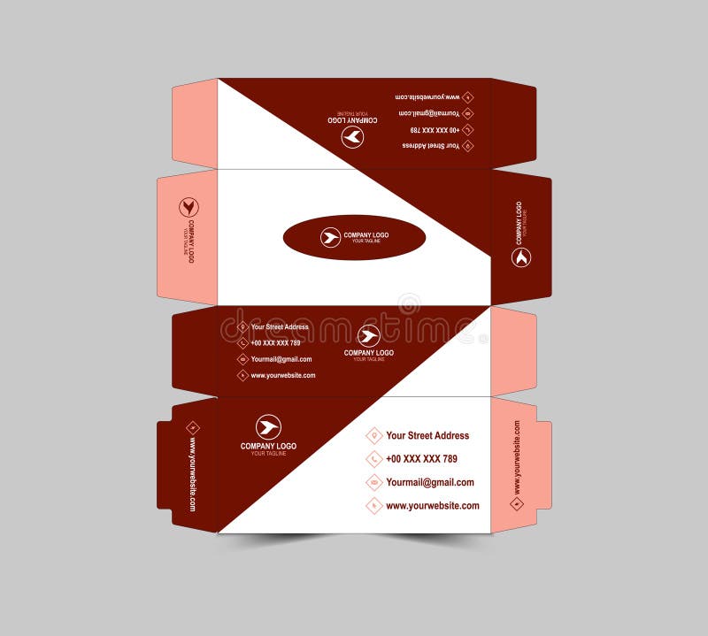 Tissue Box Template Design Maroon Color Paper Towel Packaging Stock ...