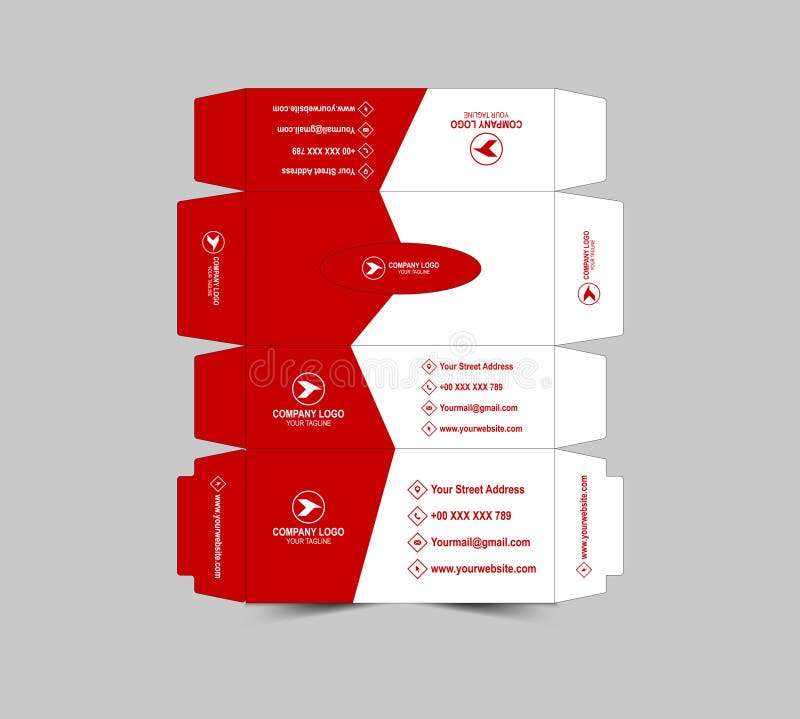 Tissue Box Template Design Red Paper Towel Packaging Stock Vector ...