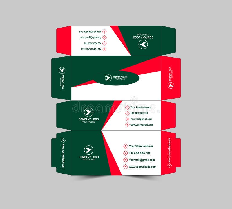 Tissue Box Template Design Green and Pink Paper Towel Packaging Stock ...