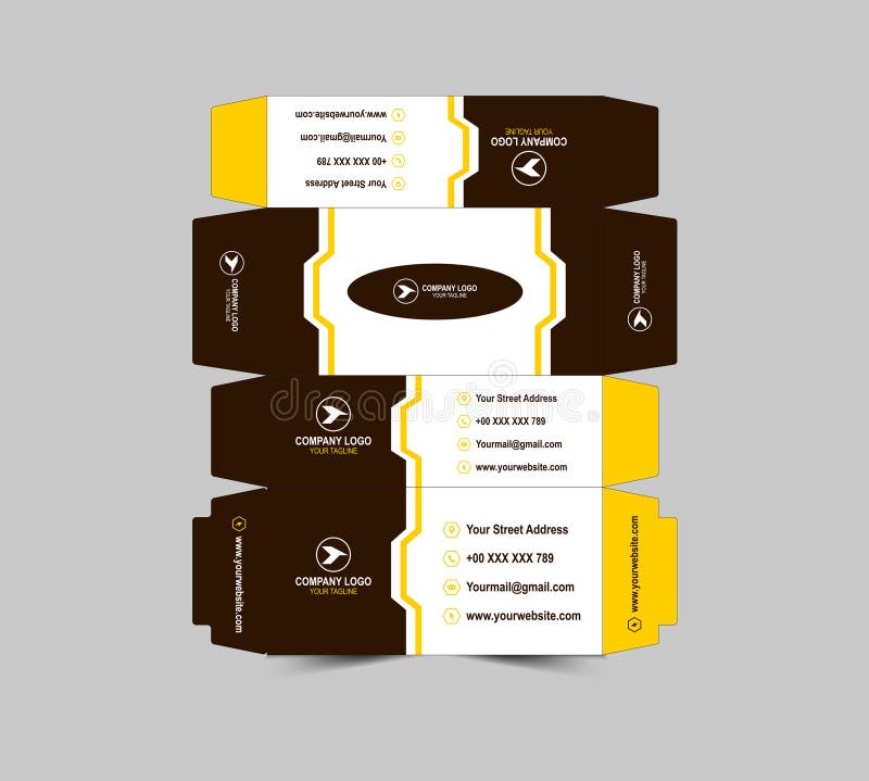 Tissue Box Template Design Brown and Yellow Paper Towel Stock Vector ...