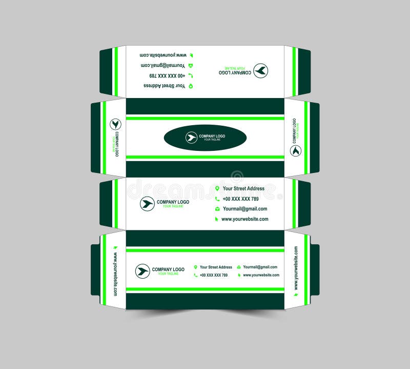 Tissue Box Template Design Green Paper Towel Packaging Stock Vector ...