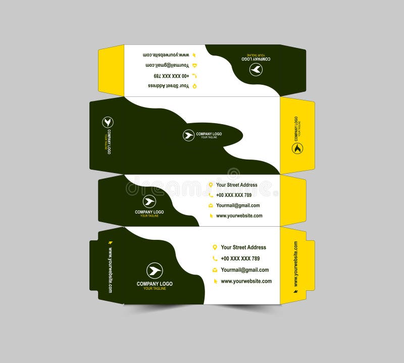 Tissue Box Template Design Green and Yellow Paper Stock Vector ...