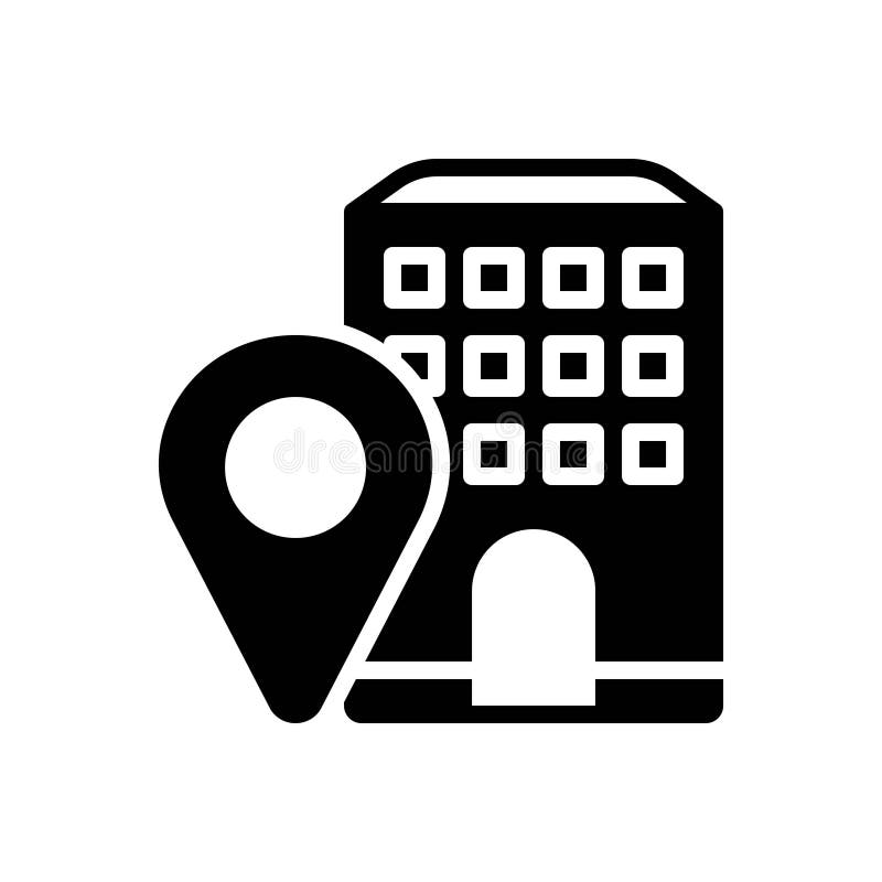 Black Solid Icon for Visited, Come To See and Travel Stock Vector ...