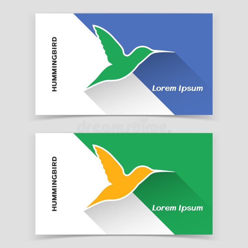 Visiting Business Card or Web Banner Design with Humming Bird Icon ...