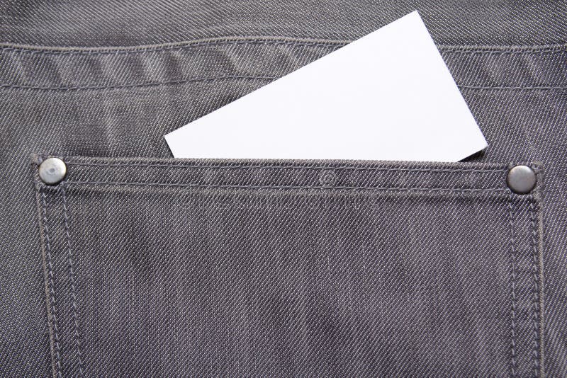 Visiting Card in Back Pocket of Grey Jeans Stock Image - Image of paper ...