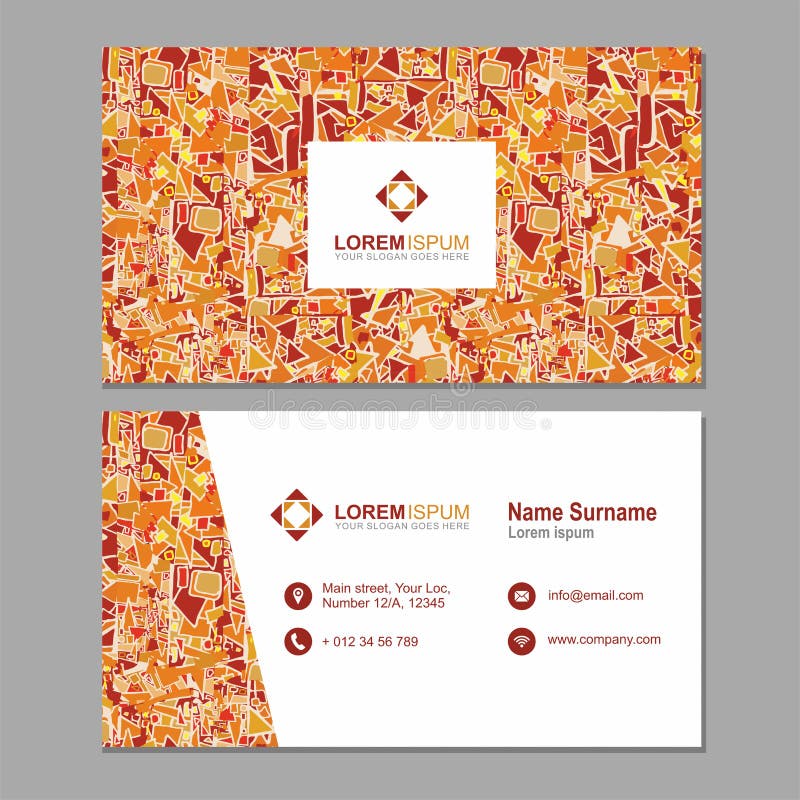 Visiting Card, Business Card with Abstract Polygonal Pattern. Vector ...