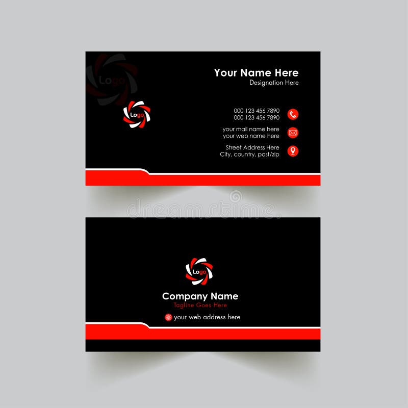 Visiting Card Design Template Free Vector Stock Illustration ...