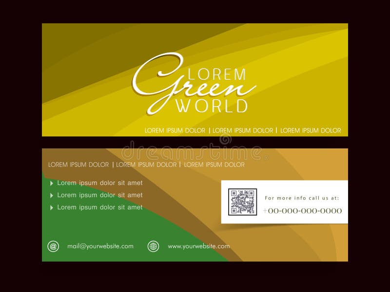 Visiting Card or Horizontal Business Card Template with Double-Side in ...