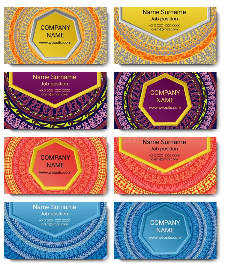 Visiting Card Set stock vector. Illustration of boho - 79723042