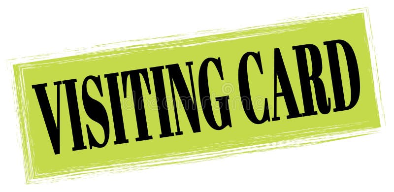 VISITING CARD Text Written on Green-black Stamp Sign Stock Illustration ...