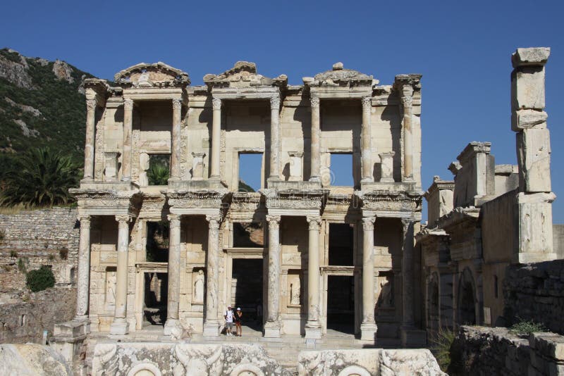 Visiting the Celsus Library, Ephesus Editorial Stock Photo - Image of ...