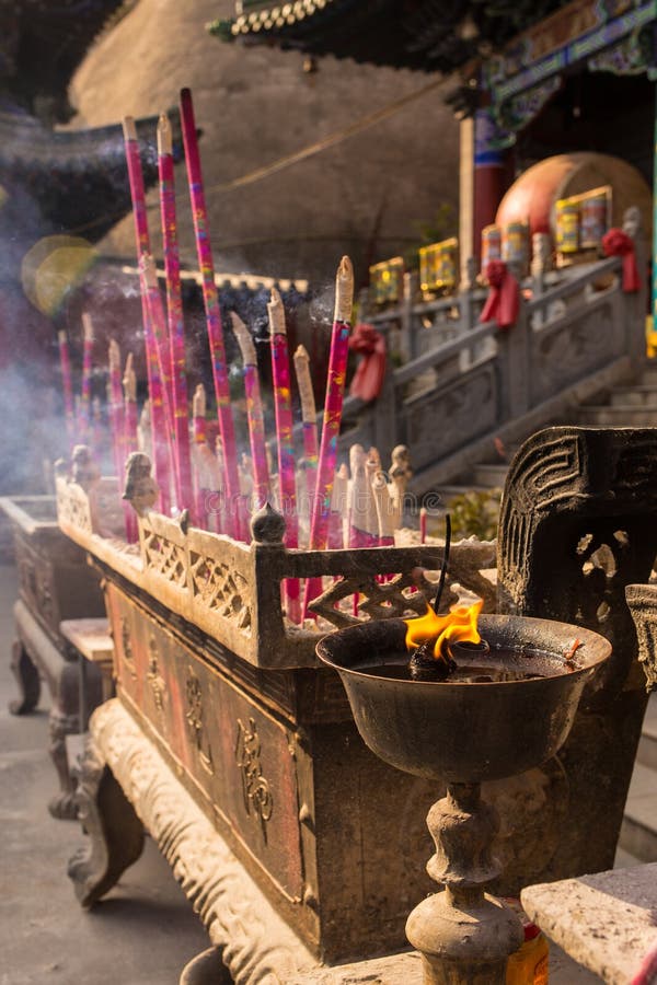 Visiting Chinese Buddhist Tample Stock Image - Image of oriental ...
