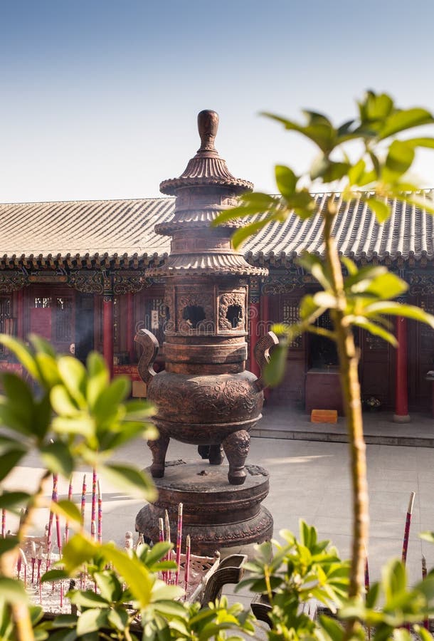 Visiting Chinese Buddhist Tample Stock Photo - Image of asian ...