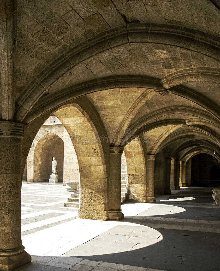Visiting the Masters in Rhodes Stock Image - Image of monastery ...