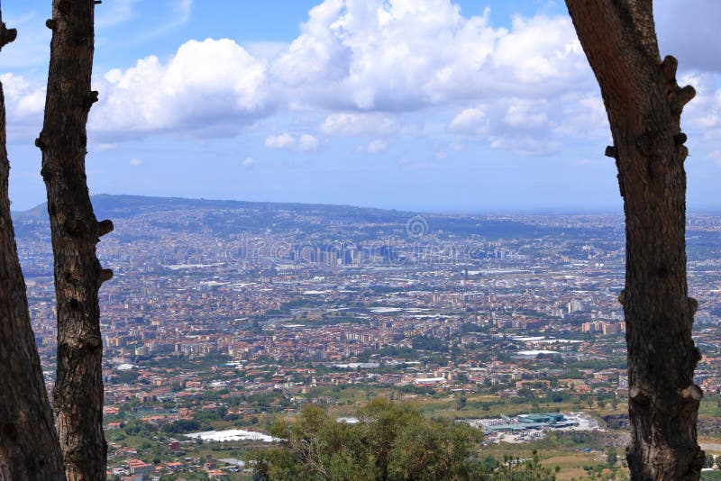 Visiting Naples, View Over the Gulf and City from Far Away Stock Image ...
