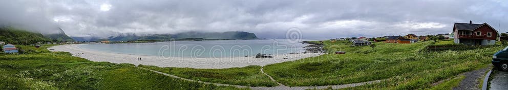 Rambergstranda beach stock photo. Image of atmosphere - 396691662
