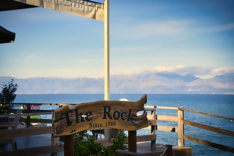 Visiting the Rock Restaurant 1988, Corfu, Greece Editorial Stock Photo ...