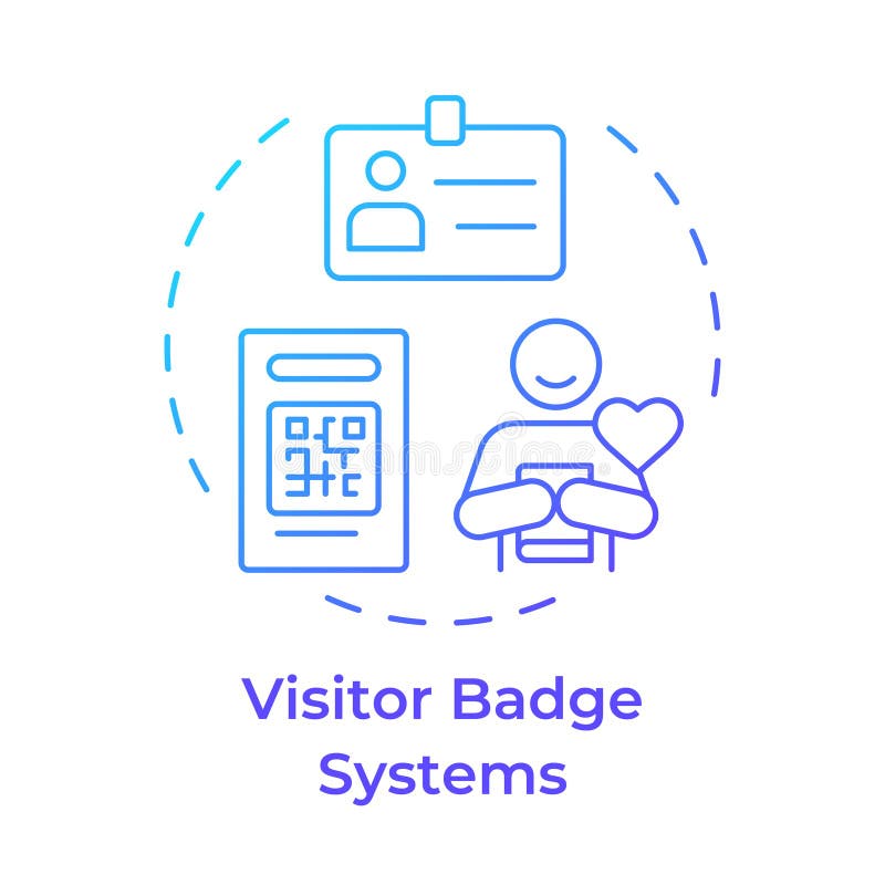 Visitor Badge Systems Blue Gradient Concept Icon Stock Vector ...