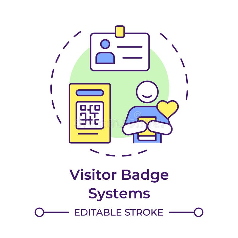 Visitor Badge Systems Multi Color Concept Icon Stock Vector ...