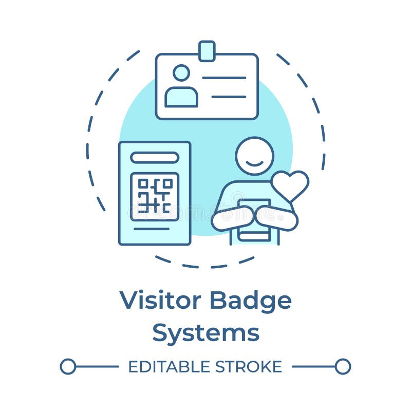Visitor Badge Systems Soft Blue Concept Icon Stock Vector ...
