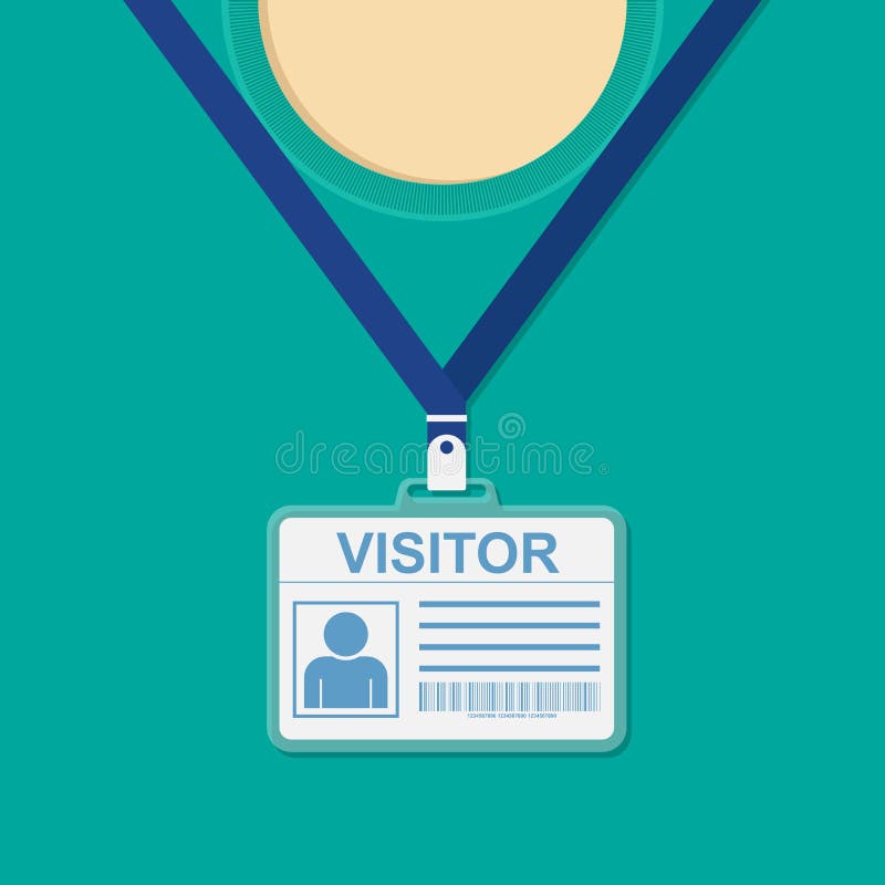 Visitor Card Black Icon,Vector Illustration, Isolated On White ...