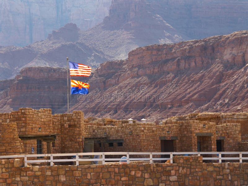 Visitor Center Flags stock image. Image of mountain, wall - 879991