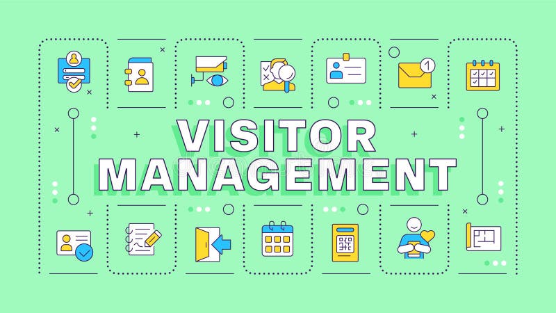 Visitor Management Green Word Concept Stock Vector - Illustration of ...