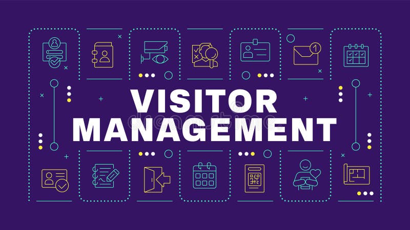 Visitor Management Purple Word Concept Stock Vector - Illustration of ...