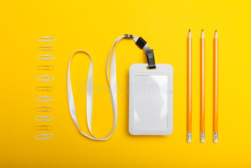 Visitor Name Tag, Id Card Mockup Stock Photo - Image of sign, event ...