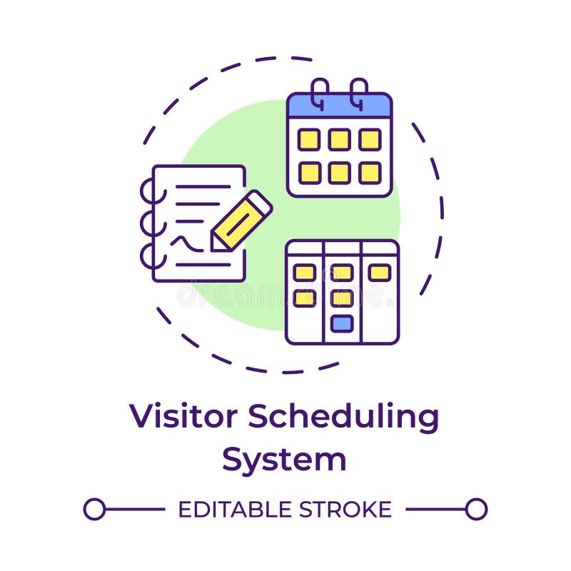 Visitor Scheduling System Multi Color Concept Icon Stock Vector ...