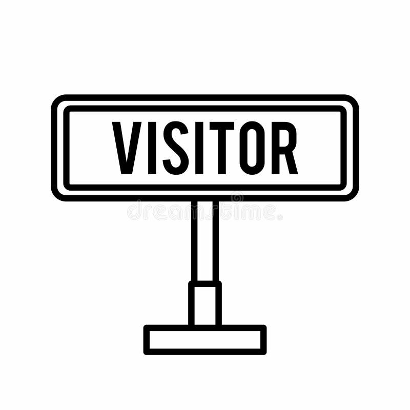 Visitor Sign Outline Vector Stock Vector - Illustration of flat ...