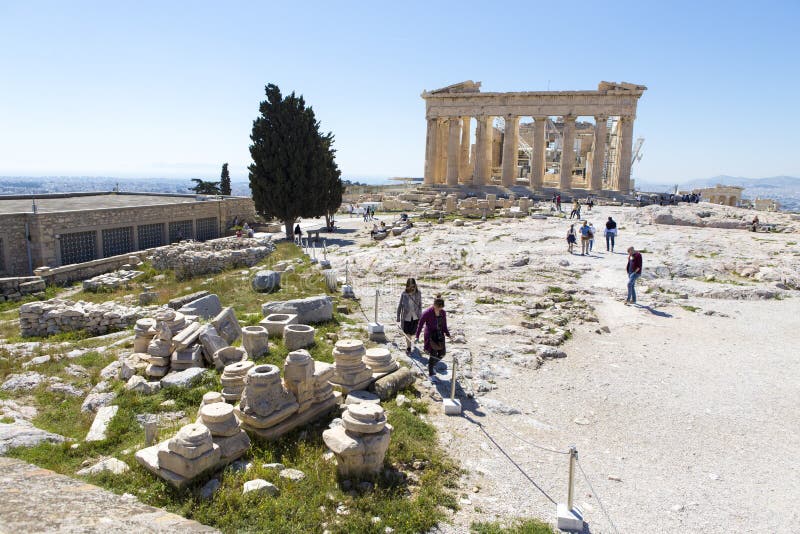 The Pantheon on Acropolis in Athens Editorial Stock Photo - Image of ...