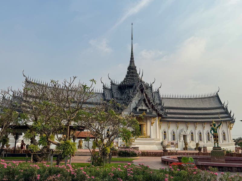 Visitors Admire the Stunning Architectural Details of a Thai Temple ...