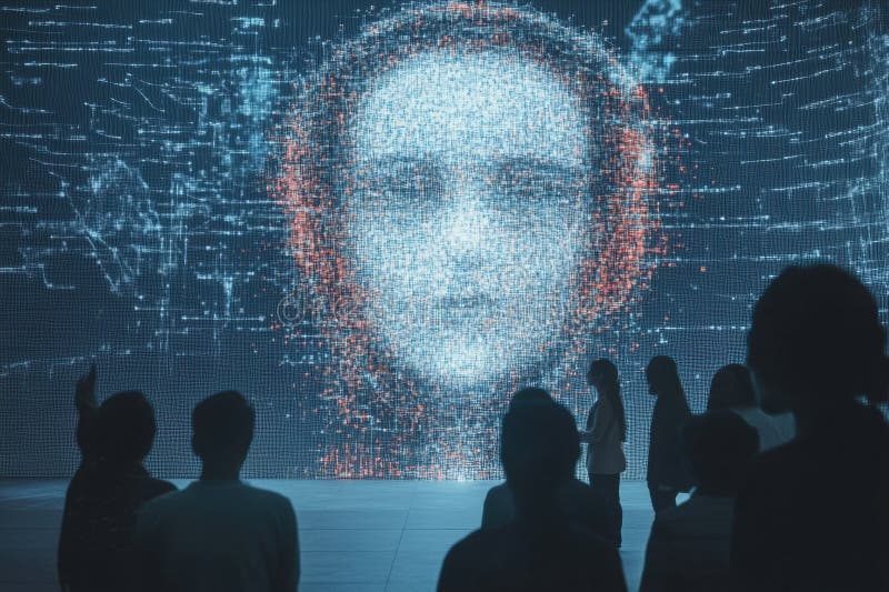 Visitors Engage with an Interactive Abstract AI System Showcasing a ...